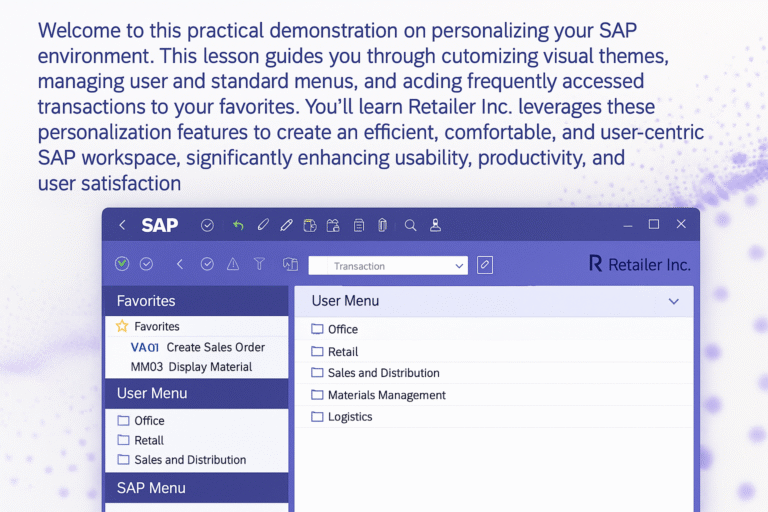 Demonstration: Personalizing SAP: Change Theme, User Menu, and adding ...